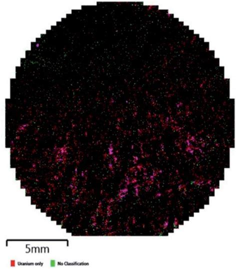 Distribution Of Uranium Particles Redpink Symbols On The Surface Of