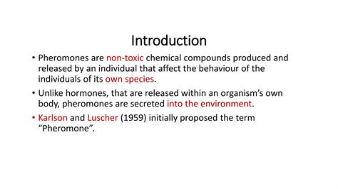 Pheromone Pptx File 2pptx Chemistry Science