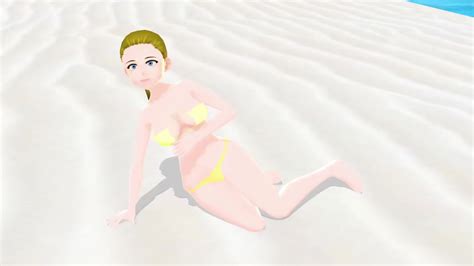 【emma】 Blonde Anime Girl Tried On Micro Bikinis On The Beach Eporner