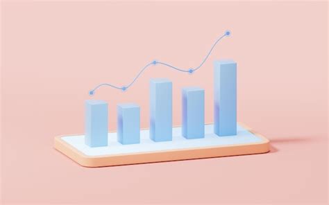 Gráfico De Barras Com Renderização 3d De Tendência De Crescimento
