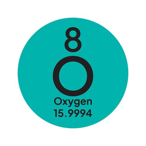Oxygen Atomic Symbol Oxygen Chemical Element Color Icon Vector Oxygen