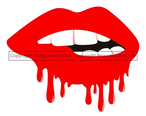 Bleeding Lips Vector Art Biting Mouth Png Svg Files Commercial Use