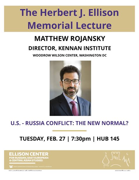 Ellison Memorial Lecture Kennan Institute Director Matthew Rojansky