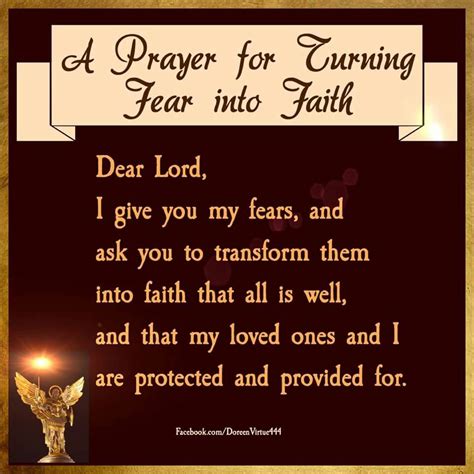 A Prayer For Turning Fear Into Faith Prayers And Meditations