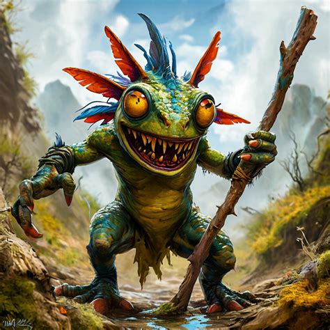 Crazy Murloc With A Stick — Image Created In Shedevrum