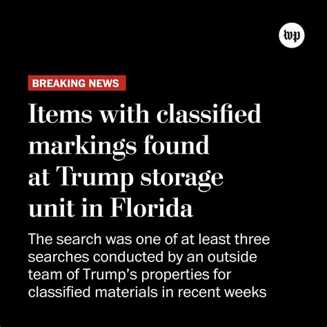 Breaking News Items With Classified Markings Found At Trump Storage