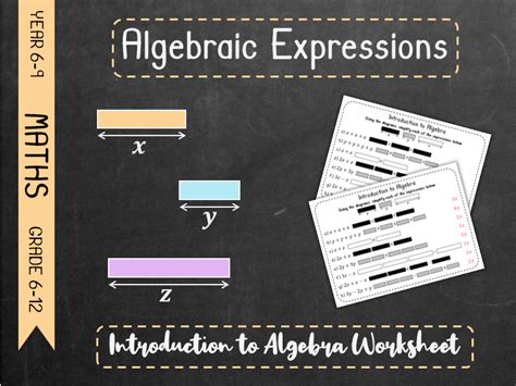 Algebraic Expressions Introduction To Algebra Worksheet Teaching