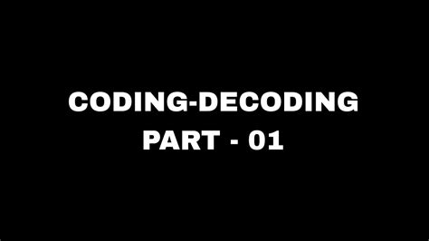 Coding Decoding Part 01 Youtube