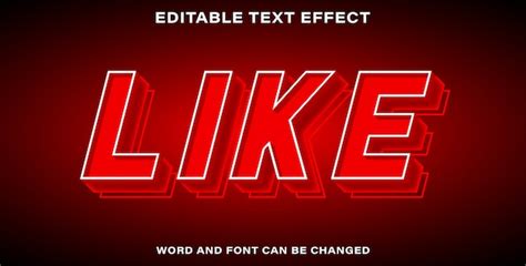 Efecto De Texto Editable Me Gusta Vector Premium