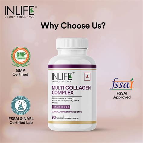 Buy Inlife Multi Collagen Complex Tablets 5 Types Peptides With Biotin