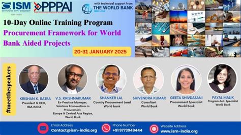 Ism India On Linkedin Procurementexcellence Worldbanktraining Onlinelearning Procurement…