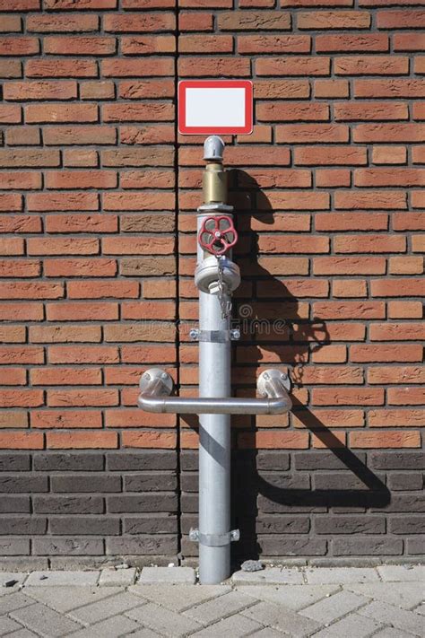 External Fire Hydrant System Fire Department Connection Stock Image