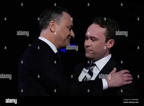 Second Gentleman Douglas Emhoff Hugs His Son Cole Emhoff During The Democratic National