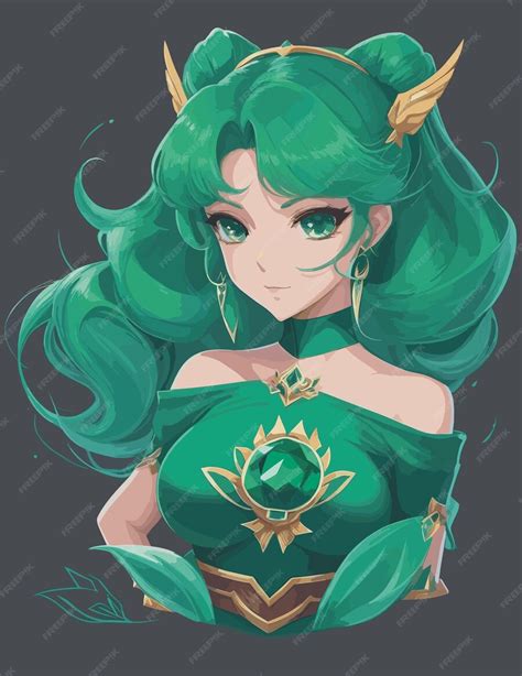 Premium Vector Anime Girl Beautiful Princess Emerald 2