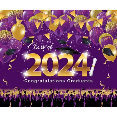 Graduation Party Photography Background Class Of 2024 Bachelor Hat