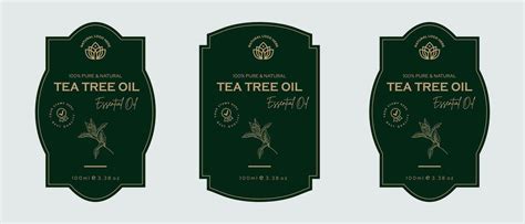 Tea Tree Oil Label Design Cosmetic Products Label For Skin Care And