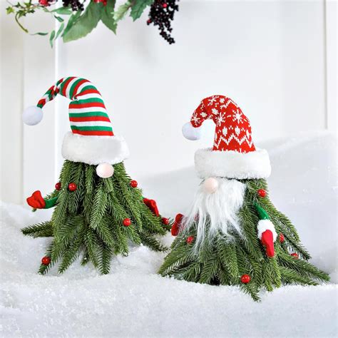 Woodland Storybook Faux Floral Pine Gnome 2 Varieties