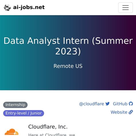[hiring][internship] Data Analyst Intern Summer 2023 Remote R Ai Ml Jobs