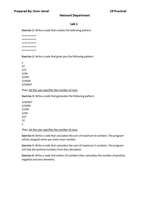C Visualprogramming Lab 1 Pdf