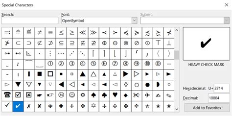 Include Tick Mark Symbol English Ask LibreOffice