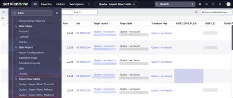 Import Row Tables