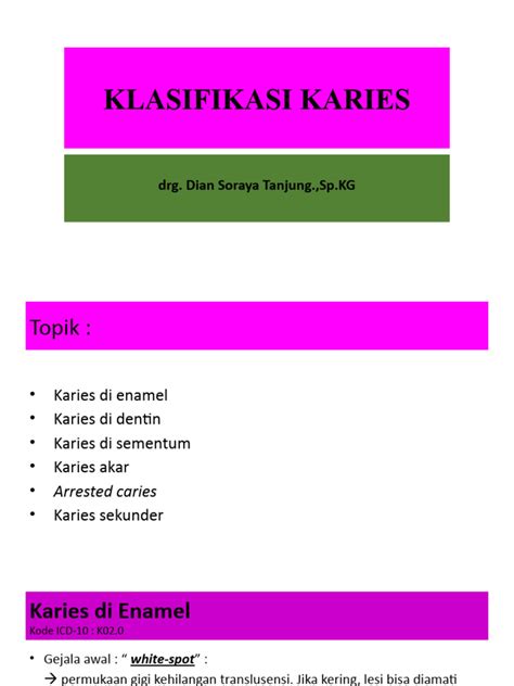 Klasifikasi Karies Pdf