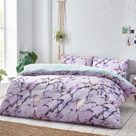 Style Lab Marble Single Pastel Purple Abstract Duvet Cover Set Wilko