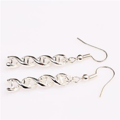 Jewelry Gold Dna Earrings Chemical Formula Dna Mol Grandado