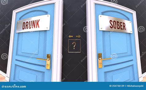 Drunk Or Sober Two Options And A Choice Stock Illustration