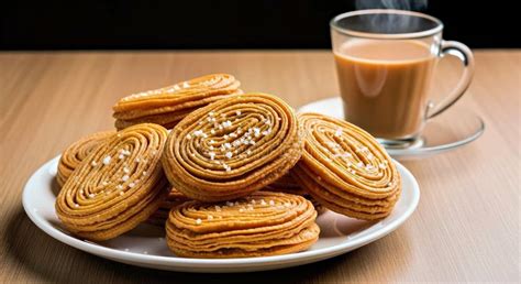 Authentic Indian Khari Salty Puff Pastry Snacks Served Warm With