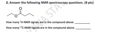 Solved Answer The Following Nmr Spectroscopy Questions 8