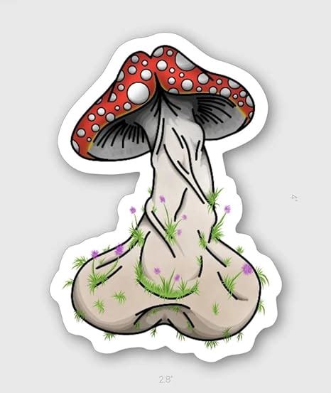 Funny Mushroom Penis Sticker Decal For Wall Laptop Cell