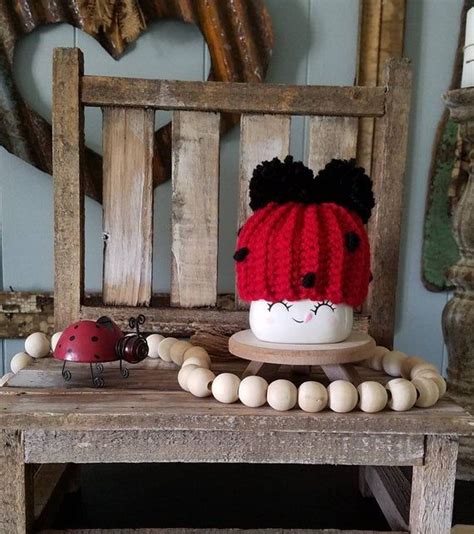 Ladybug Marshmallow Mug Hatcrochet Mug Hattiered Tray Etsy