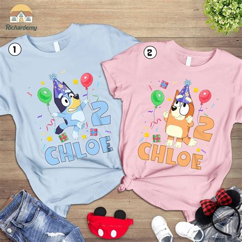 Personalization Bluey Birthday Shirt Happy Birthday Bluey Etsy