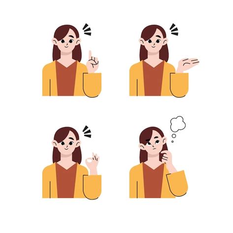 Premium Vector Female Facial Expression Pattern Set Material Flat Drawn Style Vector Design
