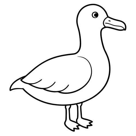 A Drawing Of A Simple Cute Albatross Illustration Line Art 50986086 Vector Art At Vecteezy