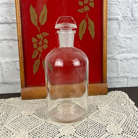 Frasco De Vidrio Pyrex Vintage Con Tapón Grande De Colección De