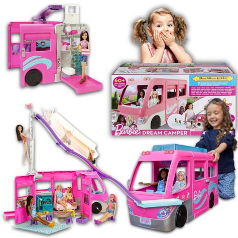 Lalka Barbie Barbi RÓŻowy Kamper Auto SamochÓd Dla Lalek Zestaw Xxl