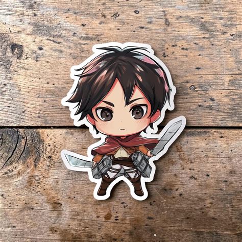 Eren Yeager Attack On Titan Sticker Anime Laptop Decal Kiss Cut Etsy