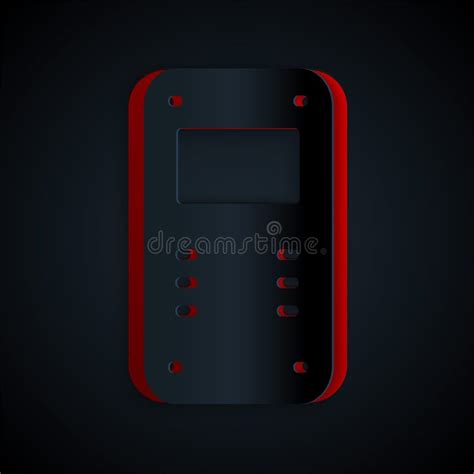 Paper Cut Police Assault Shield Icon Isolated On Black Background Paper Art Style Stock Vector