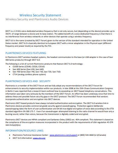 Free 10 Security Statement Templates In Pdf Ms Word