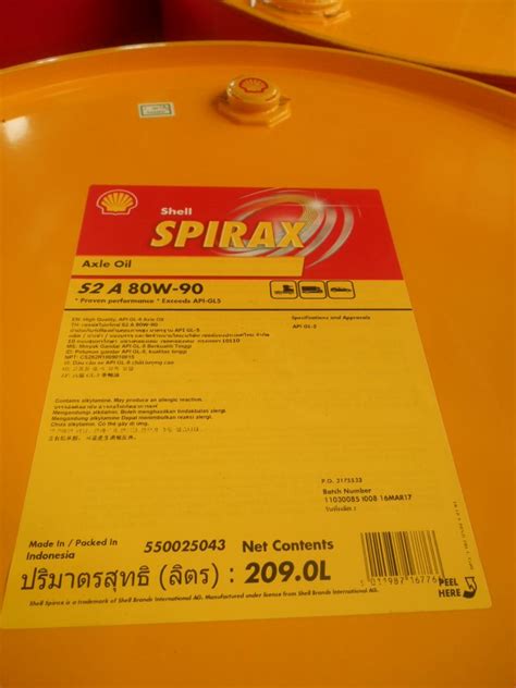 Shell Spirax S2 A 80w 90 209 L 1 Drum Sejahtera Oil Distributor Oli Shell Helix