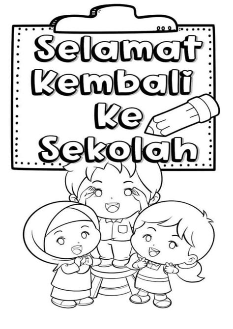 Colouring Pages For Kembali Kesekolah Untuk Tahun 1 Hingga 6 Docx
