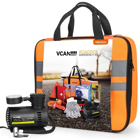 Car Emergency Safety Kit Bag With Portable Air Compressor Jumper
