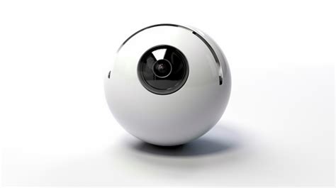 3d Rendering Of White Spherical Web Camera And Laptop On White