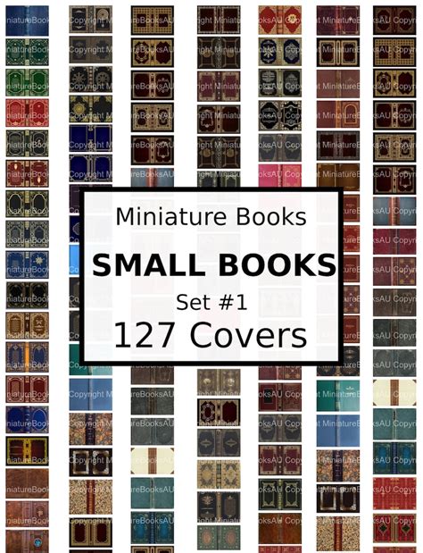127 Small Miniature Book Covers Downloadable Printable Books Set 1
