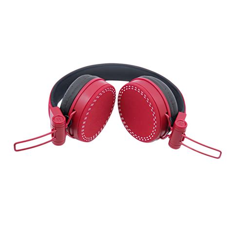 Red Color Bluetooth Headset With Mic In Line And Detached Braided Cord