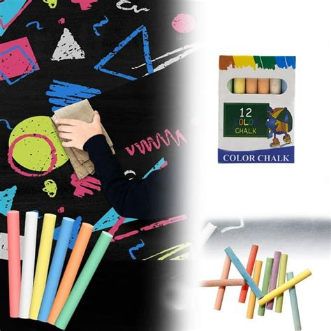 Assorted Colored Chalk Set Classroom And Drawing Board Supplies