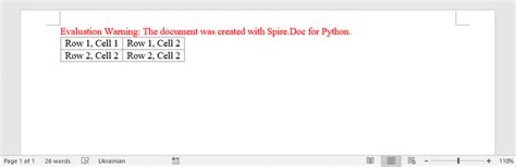 Python Create Tables In A Word Document