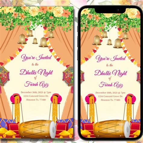 Indian Dhol Invite Etsy